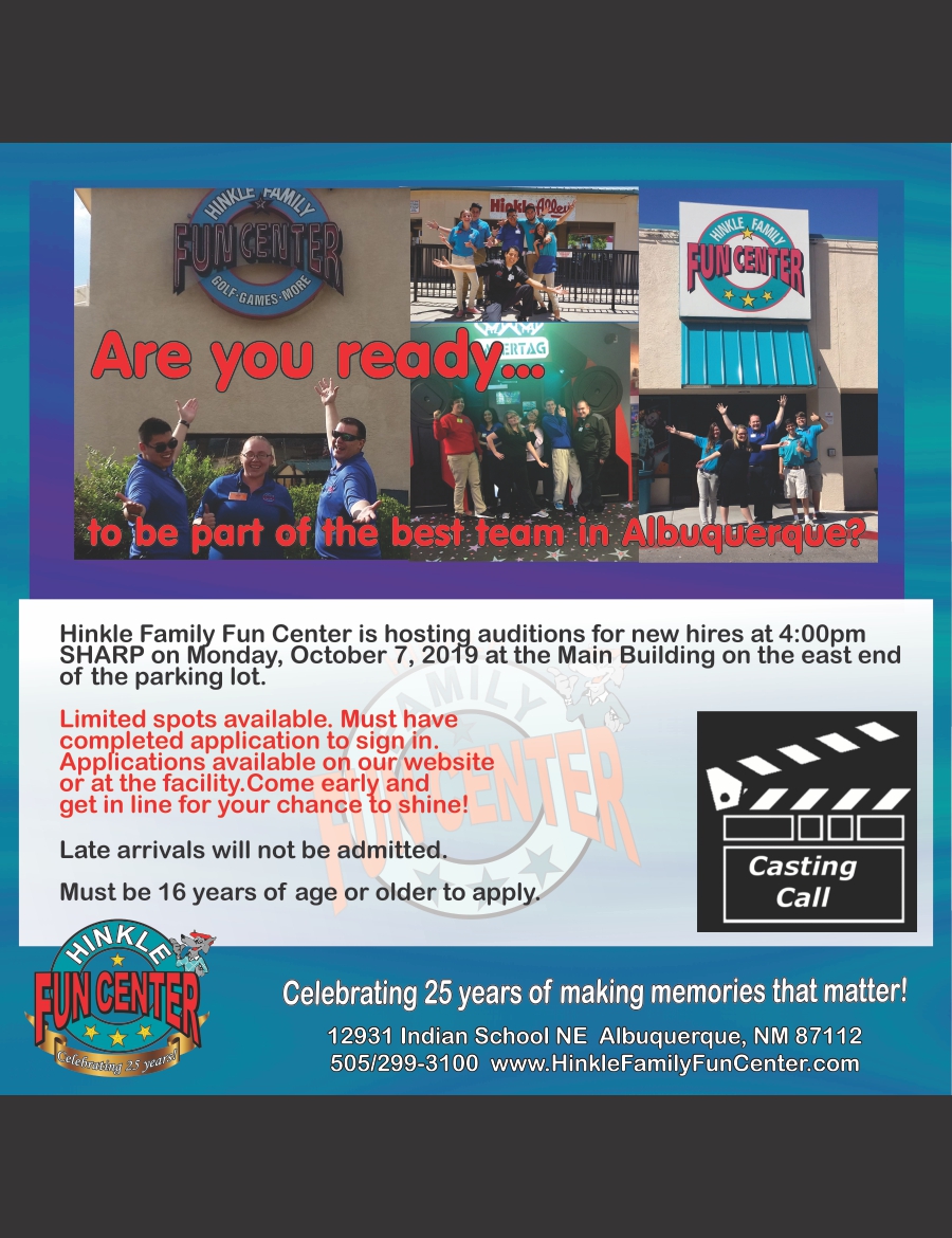 october hiring web | Hinkle Fun Center