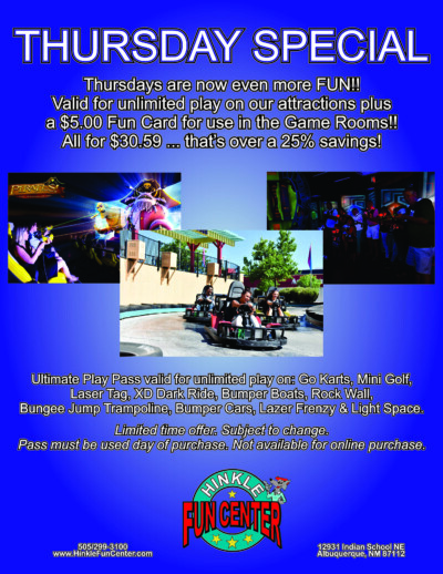 Specials | Hinkle Fun Center